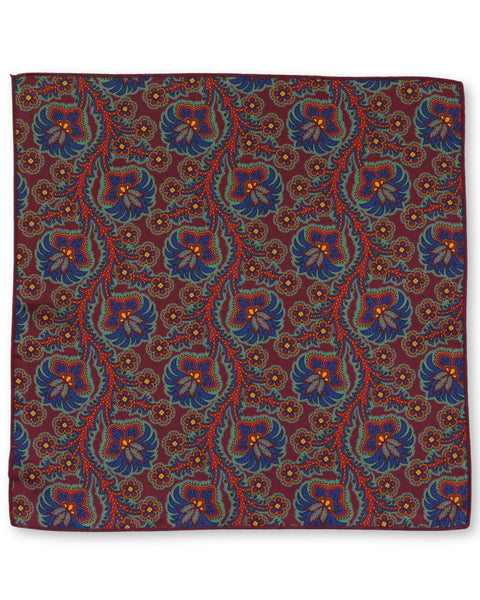 DÉCLIC Seca Paisley Hanky - Burgundy