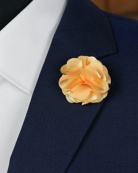 DÉCLIC Ornate Flower Lapel Pin - Yellow